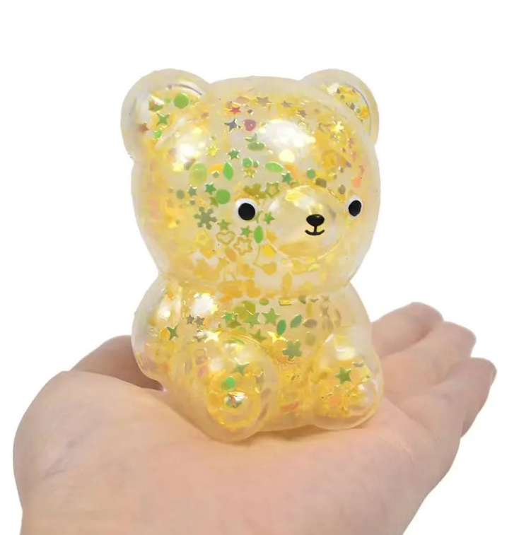 1 Dozen Glitter Teddy Bear Squishy Fidget Toy Stress Relief Relax ...