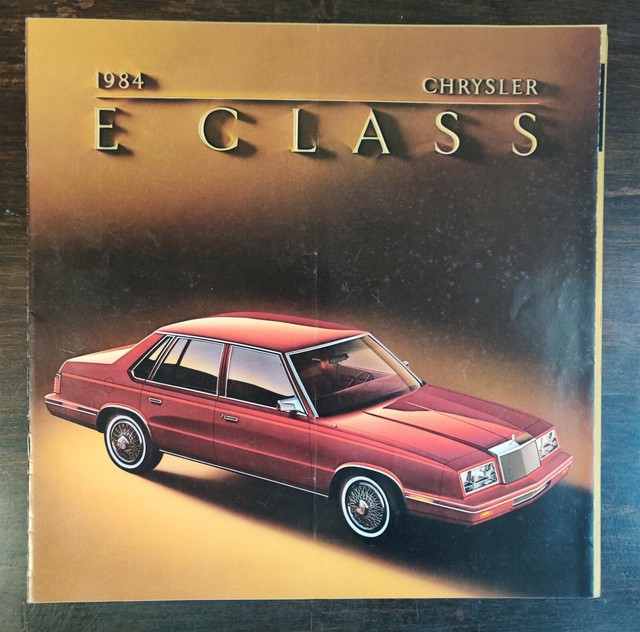 Vintage 1984 Chrysler E Class Full Color Original Dealer Brochure ...