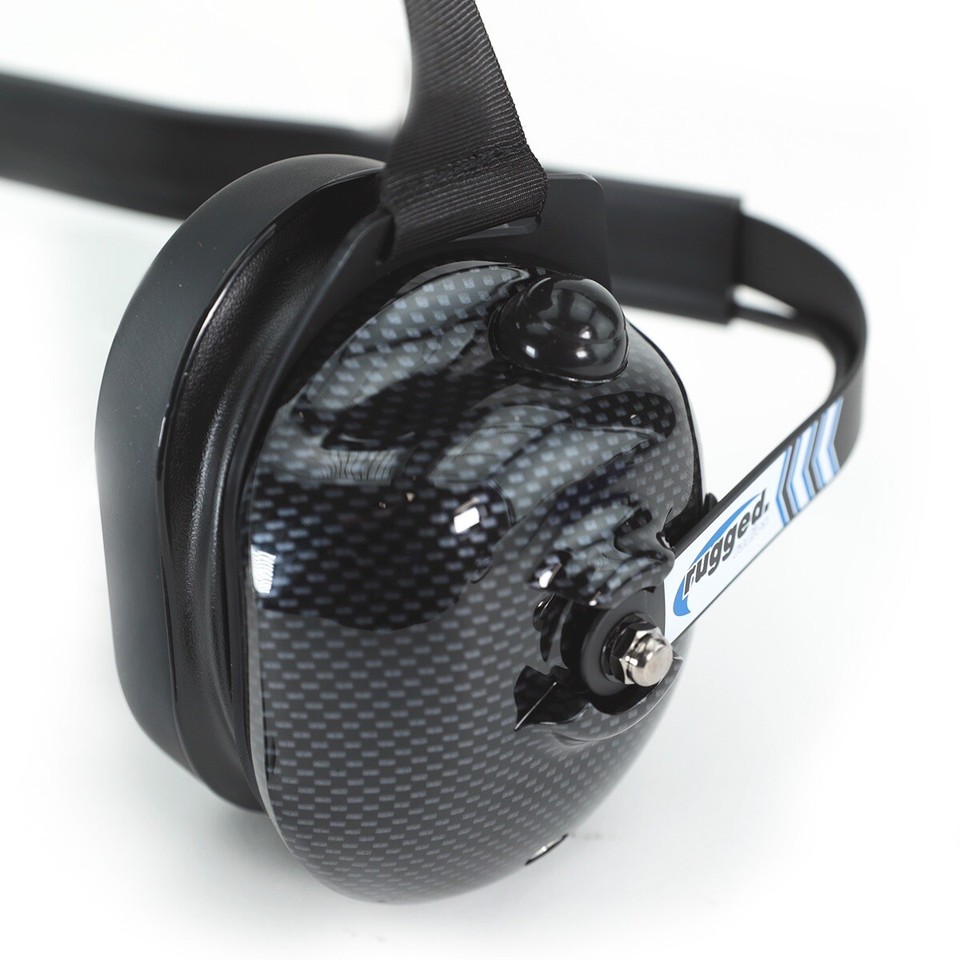 Rugged Radios H41-CF Behind the Head Carbon Fiber NASCAR Racing Two Way ...