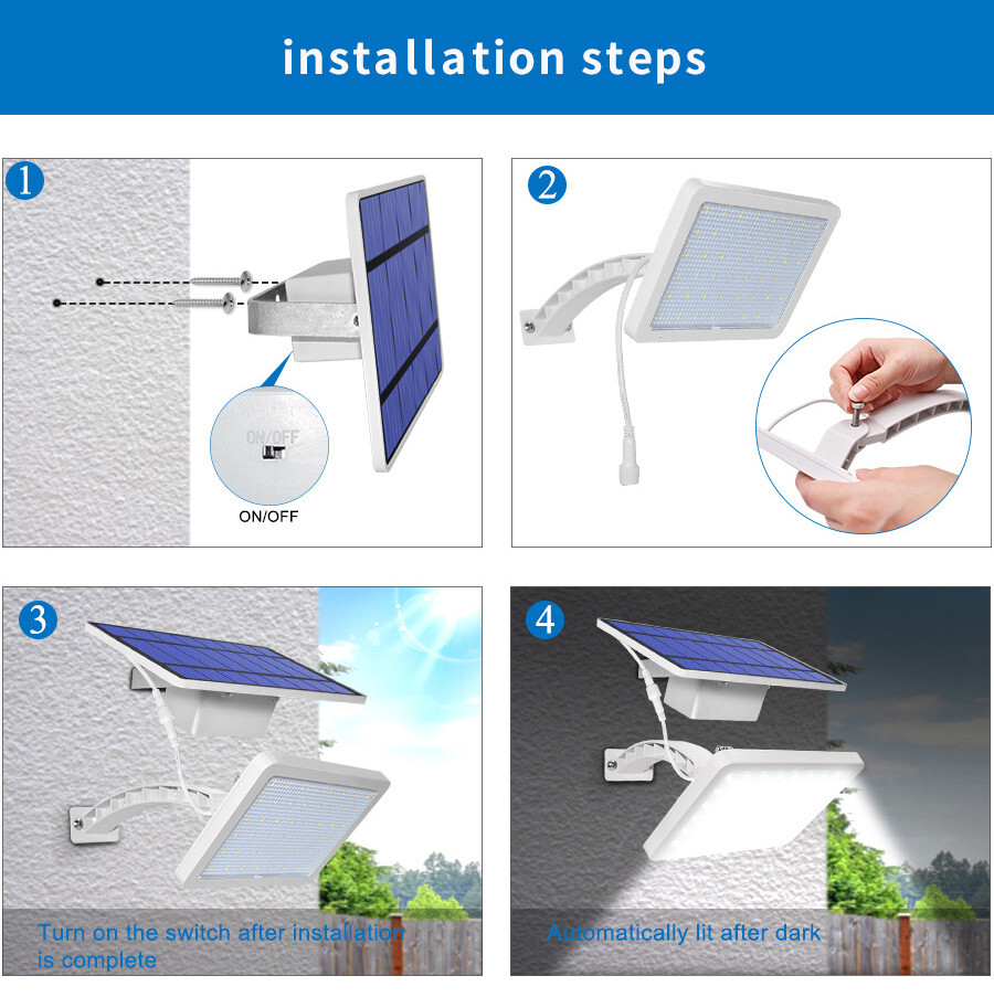 48LED Bright Adjustable Lighting Angle Outdoor Solar Garden Lamp ...