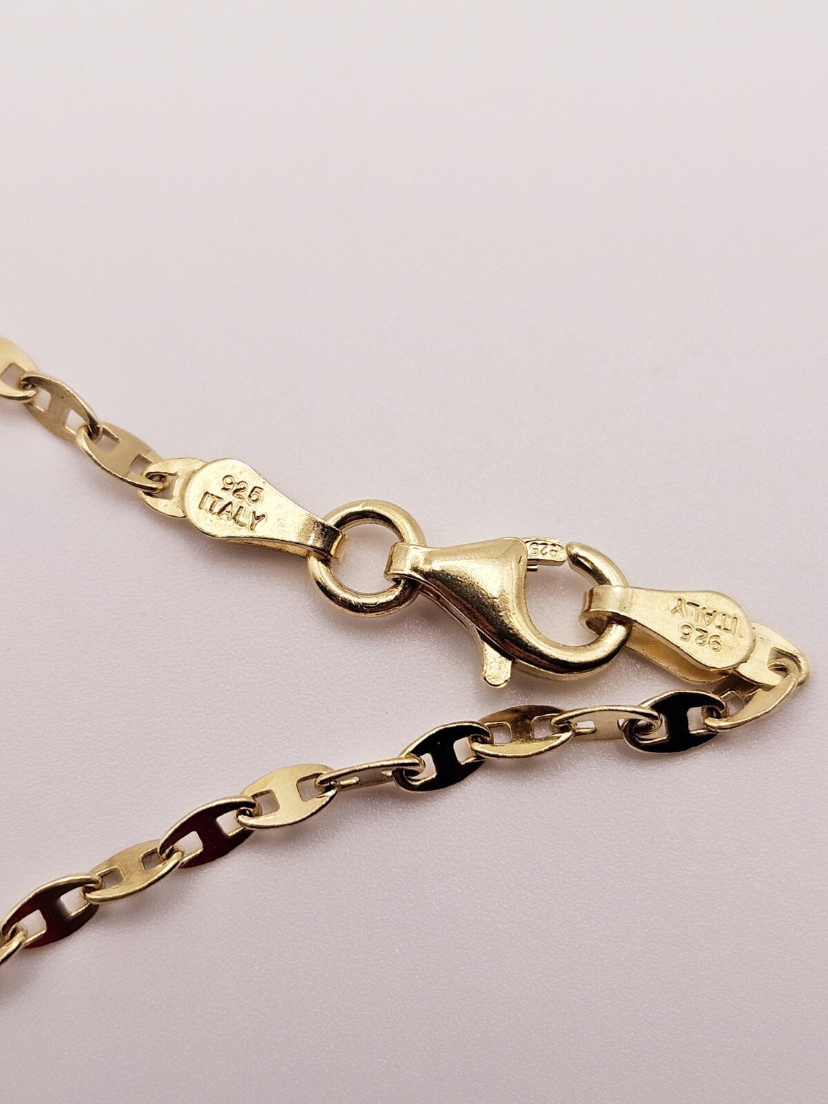 Veronese Italy Sterling Silver Vermeil 20" 1mm Mariner Chain Necklace ...