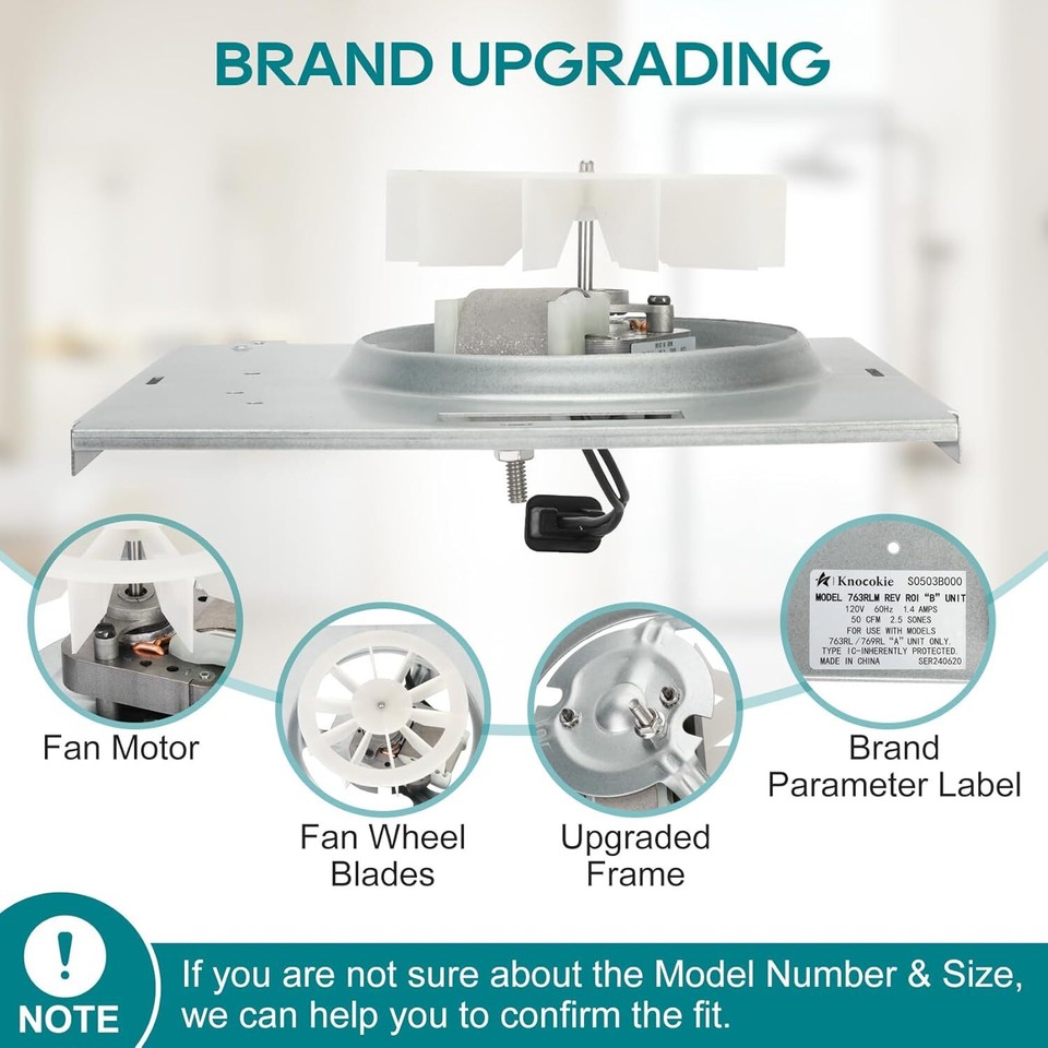Bathroom Fan Motor Housing Kit For Broan-NuTone 663l/ 669l 763RL 763RLN ...