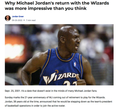 Michael Jordan 2001 Return