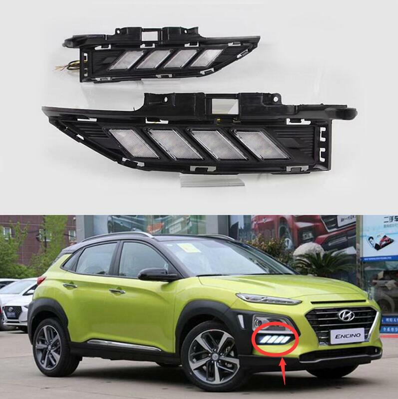 3 Color LED Daytime Running Light DRL Lamp For 2018-2019 Hyundai Encino ...
