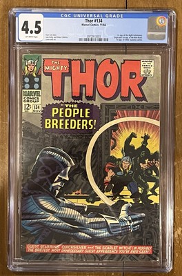 Marvel Comics Thor 134 CGC 4.5 1966 - 1st Appearance of High ...