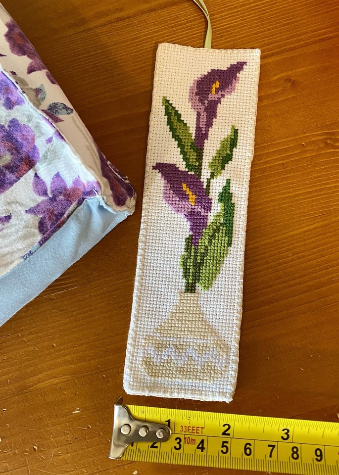 Handmade Cross Stitch Front Boxed Out Project Bag Book Sleeve Handles ...