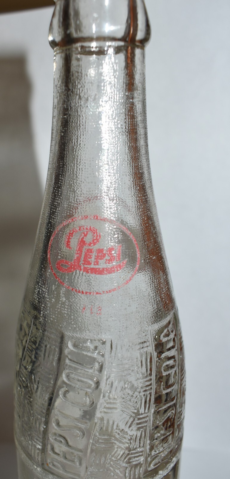 Sparkling PEPSI COLA Embossed Swirl Soda Bottle Asheville, North ...