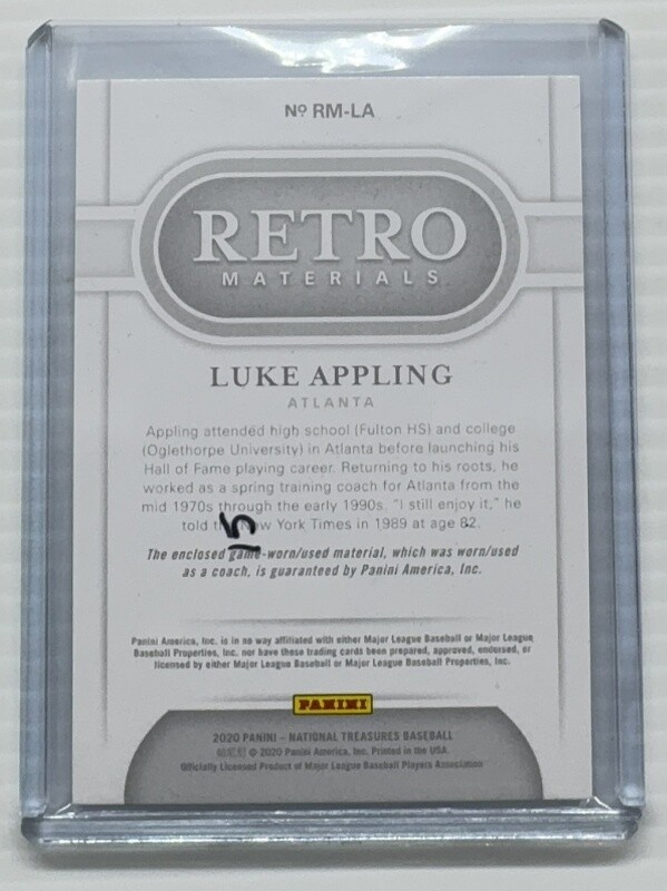 2020 National Treasures Luke Appling Retro Game Used Jersey #81/99 ...