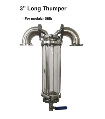 Stillmate Long 3" Thumper/Gin Basket for Modular Pot still with 2" T.C ...