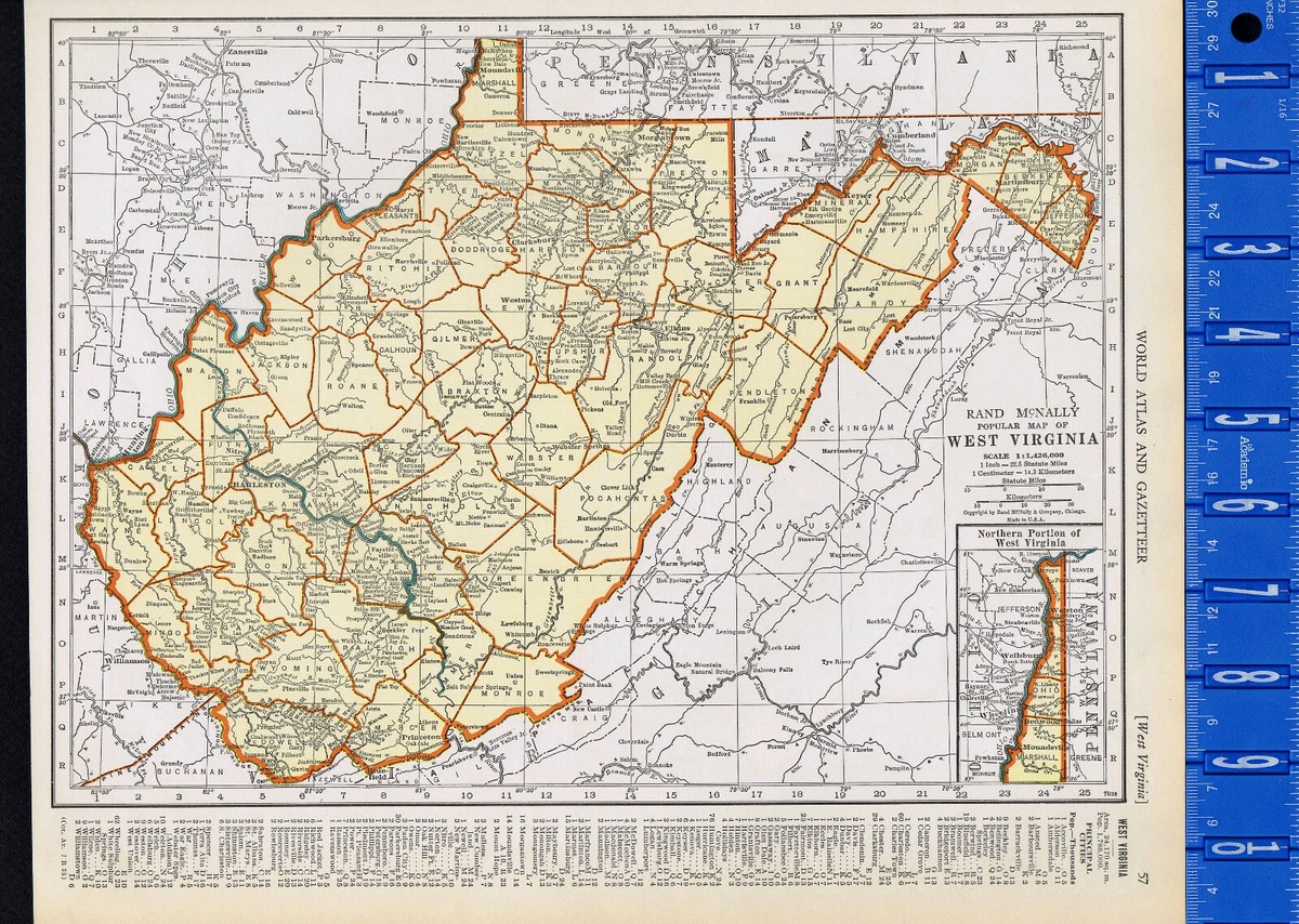 West Virginia Road Atlas Turnpike Map