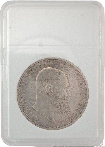 1907-F Germany Wurttemburg Wilhelm II Silver 5 Mark Silver 38mm Coin | eBay