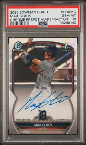 Max Clark 2023 Bowman Draft Chrome Prospect Autograph Refractor /499 ...