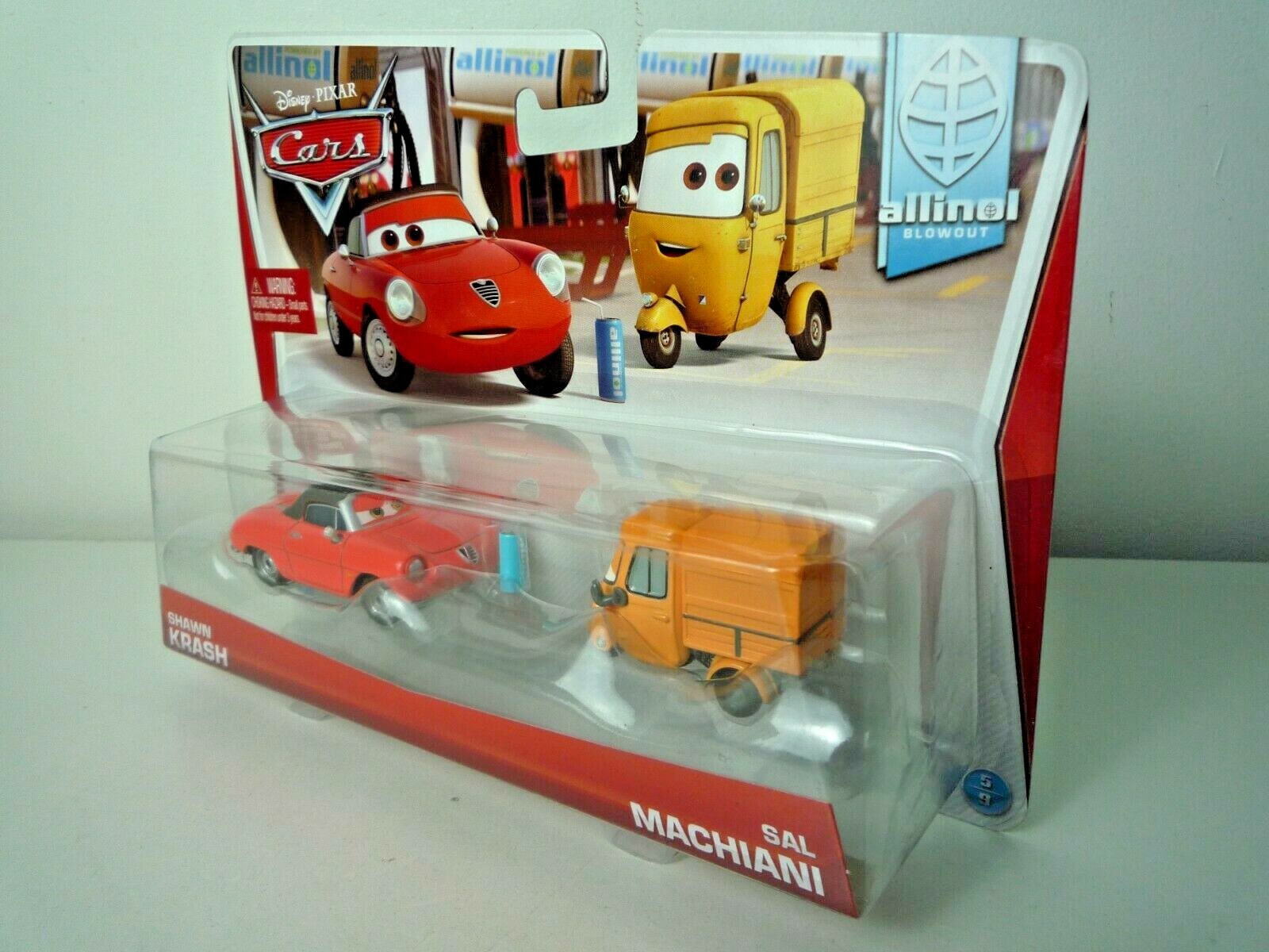 DISNEY PIXAR CARS ALLINOL BLOWOUT SHAWN KRASH & SAL MACHIANI 2 PACK ...