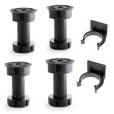 Adjustable Kitchen Cabinet Legs - Black Plastic Feet for Furniture - 60 ...
