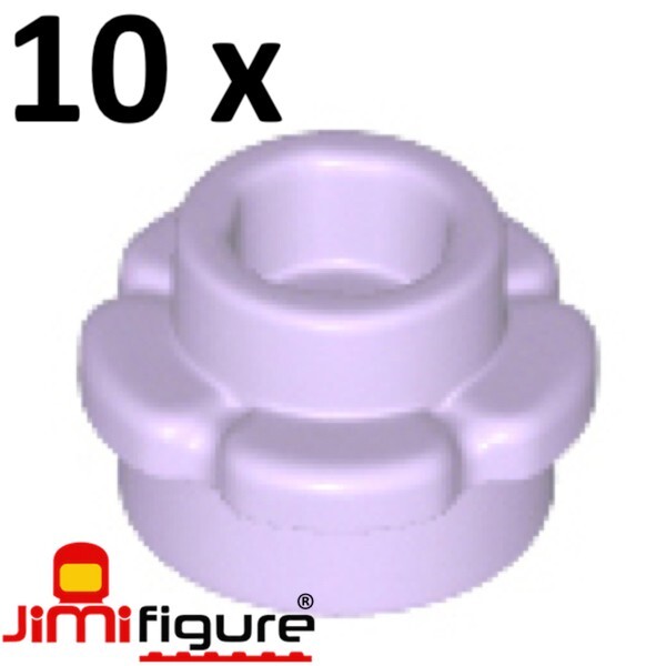 NEW 10 x LEGO 1x1 Round Plate w Flower Edge 5 Petals Lavender 24866 ...