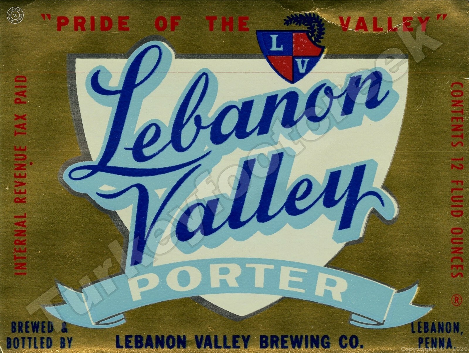 Lebanon Valley Porter Beer Label 9" x 12" Metal Sign | eBay