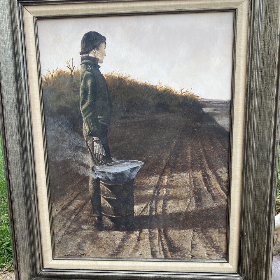 Oil Painting Manner Of Andrew Wyeth, By Bill William Yost, Boy Roasting ...