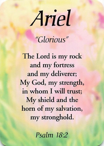 Ariel "Glorious" Keepsake Name Meaning Card with Verse | eBay