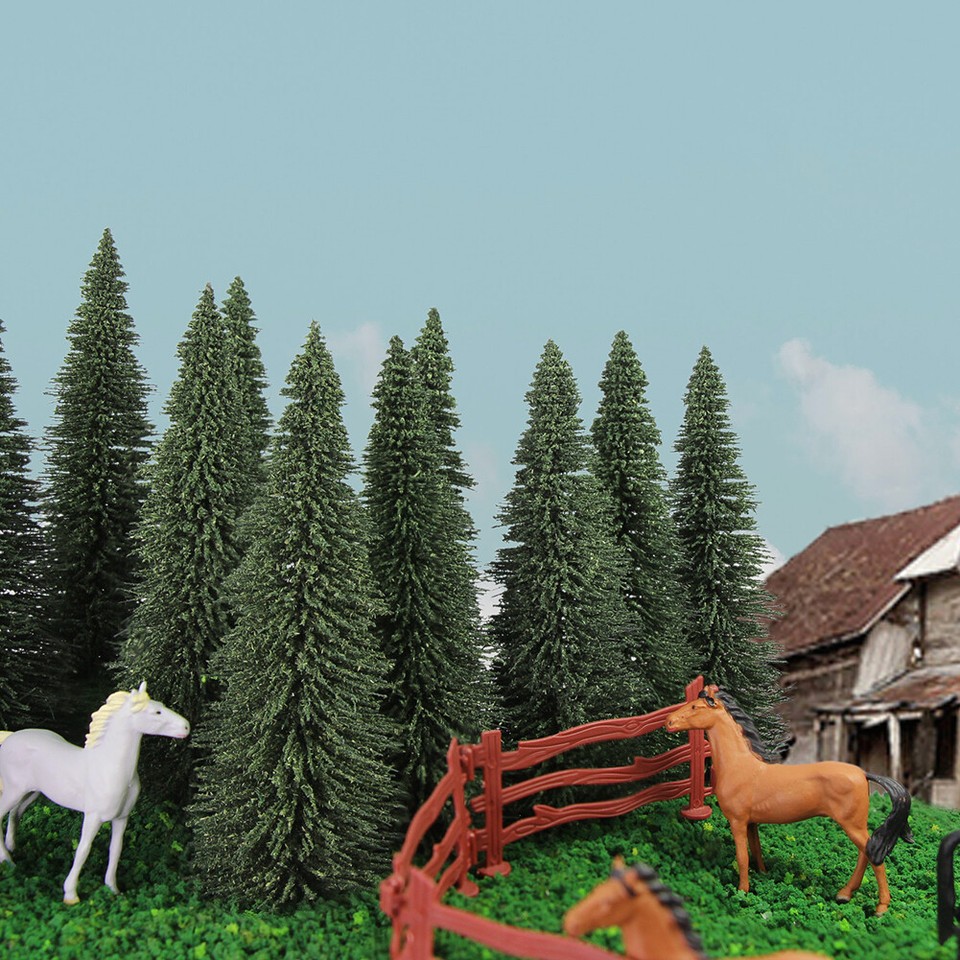 20pcs Model Pine Trees 1:50 Green Pines For O Scale Model Railroad ...