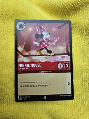 Disney Lorcana: Minnie Mouse Always Classy- #116/204 Common NON Holo | eBay