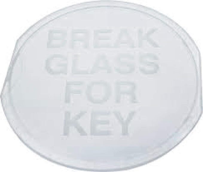 BREAK GLASS KEY BOX HAMMER & CHAIN COVER FIRE ALARM EMERGENCY DIY ...