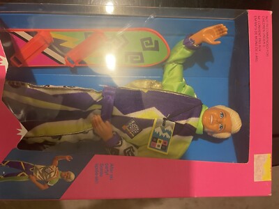 Vintage 1991 Mattel Barbie Ski Fun Ken- Snowboarding 7512 NRFB Blonde ...
