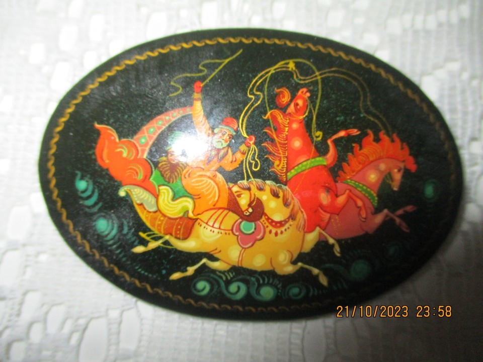 (2) VTG. HAND PAINTED RUSSIAN PINS ONE SIGNED BY ARTIST | eBay