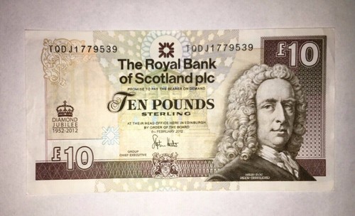 Rare 2012 Scottish Royal Bank of Scotland Diamond Jubilee £10 ten ...