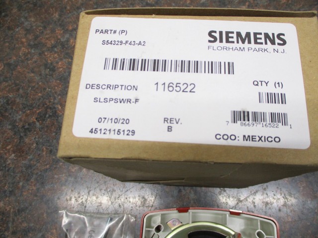 Siemens SLSPSWR-F Wall Mount Fire Speaker LED Strobe S54329-F43-A2 for ...