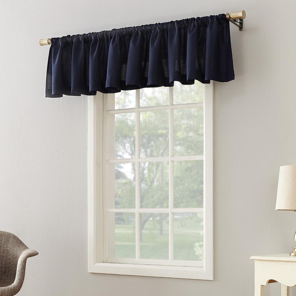 Solid Tailored Textured Window Valance, 56" x 17" in.- Solid Colors ...