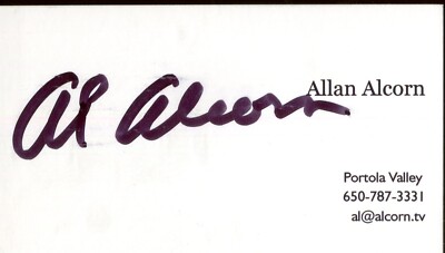 Al Alcorn Pong Video Game Creator Signed Business Card Authentic ...