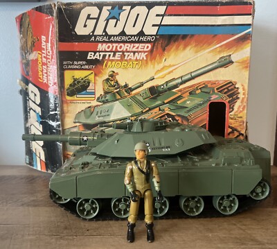 1982 Hasbro GI JOE- MOBAT Battle Tank & Steeler Action Figure ORIGINAL ...