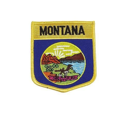 MONTANA USA STATE SHIELD FLAG EMBROIDERED IRON-ON PATCH CREST BADGE ...
