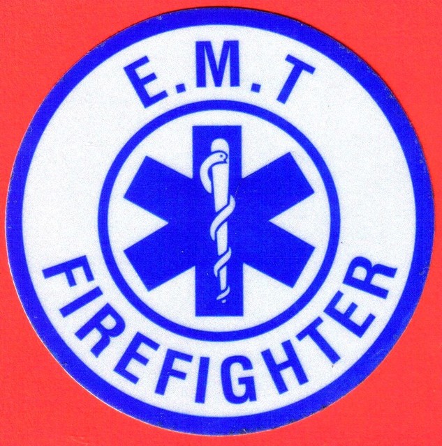 EMT Decal/Sticker Round (E.M.T. FIREFIGHTER) | eBay