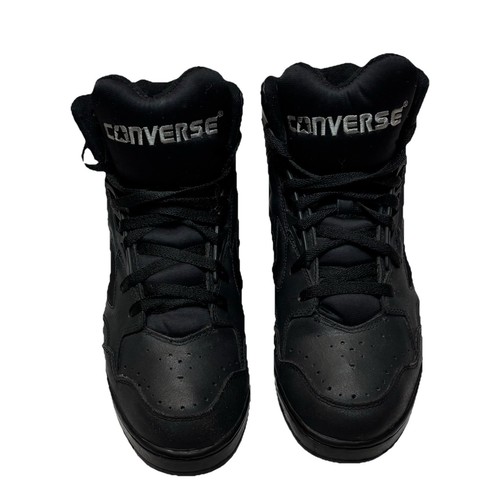 VTG Converse Icon Men’s 11 Black Leather High Top Basketball Shoes ...