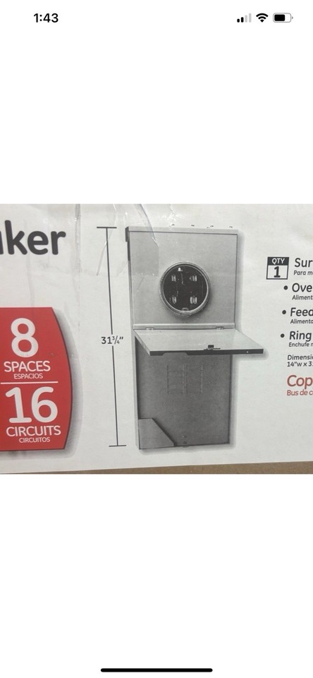 Main Breaker Meter Socket Load Center 200 Amp 8-Space 16-Circuit ...