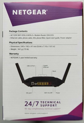 insetto squillare produzione netgear d6220 modem router wifi ac1200 ...