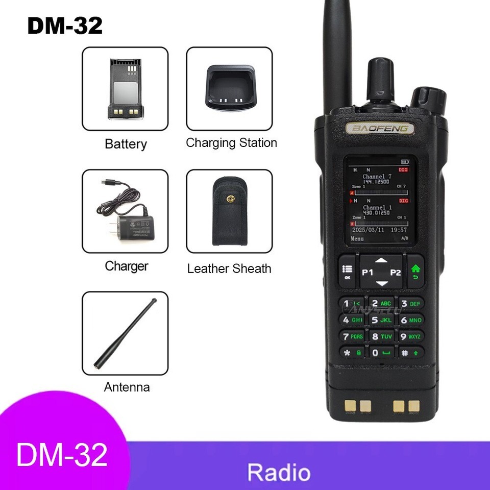 BAOFENG DM-32 UHF VHF DMR Digital Radio Simulation GPS/APRS Radio Black ...