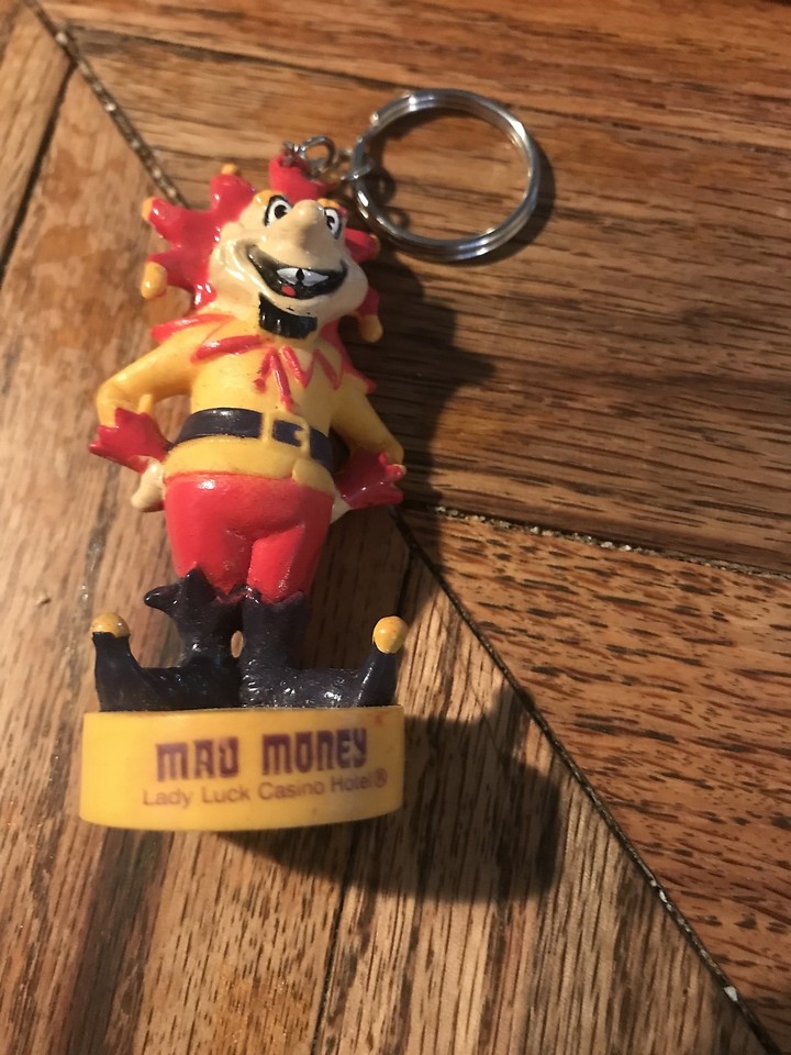 Lady Luck Hotel Casino Clown Jester Vintage Key Chain Mad Money Las ...