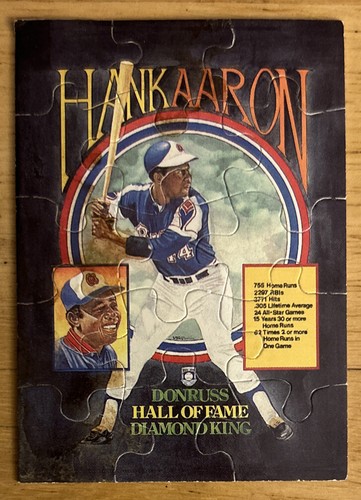 1986 Donruss Highlights Hank Aaron Baseball Puzzle Pieces Card Braves ...
