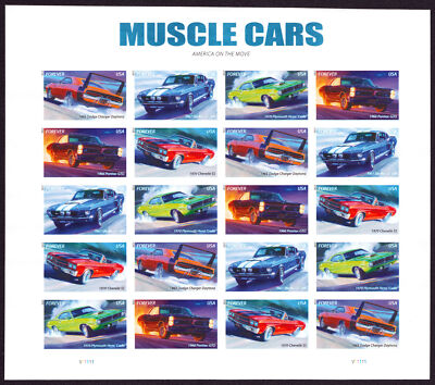 US # 4743-47b - (46¢) Muscle Cars Imperf Mint Pane of 20 Stamps | eBay