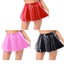Womens Shiny Metallic Patent Leather Skirt Invisible Zipper A-Line Mini ...