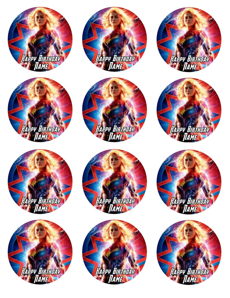 CAPTAIN MARVEL Edible cake topper Party image | eBay