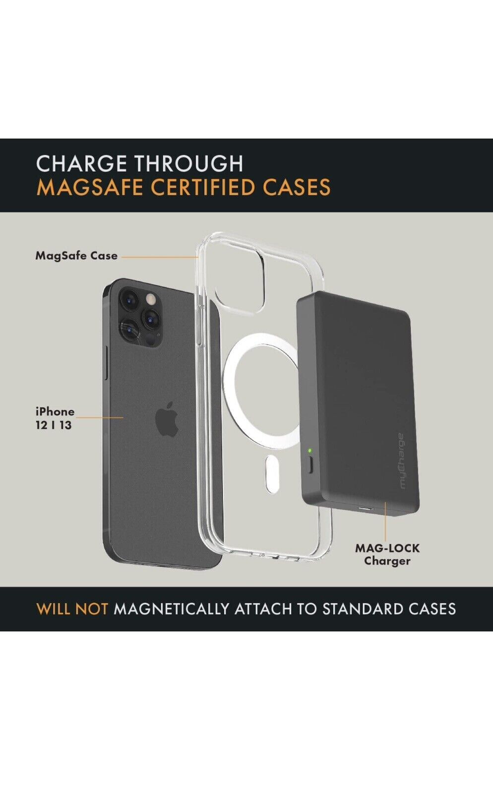 myCharge Maglock Magnetic Powerbank 6000mAh for iPhone 12/13/14 w ...