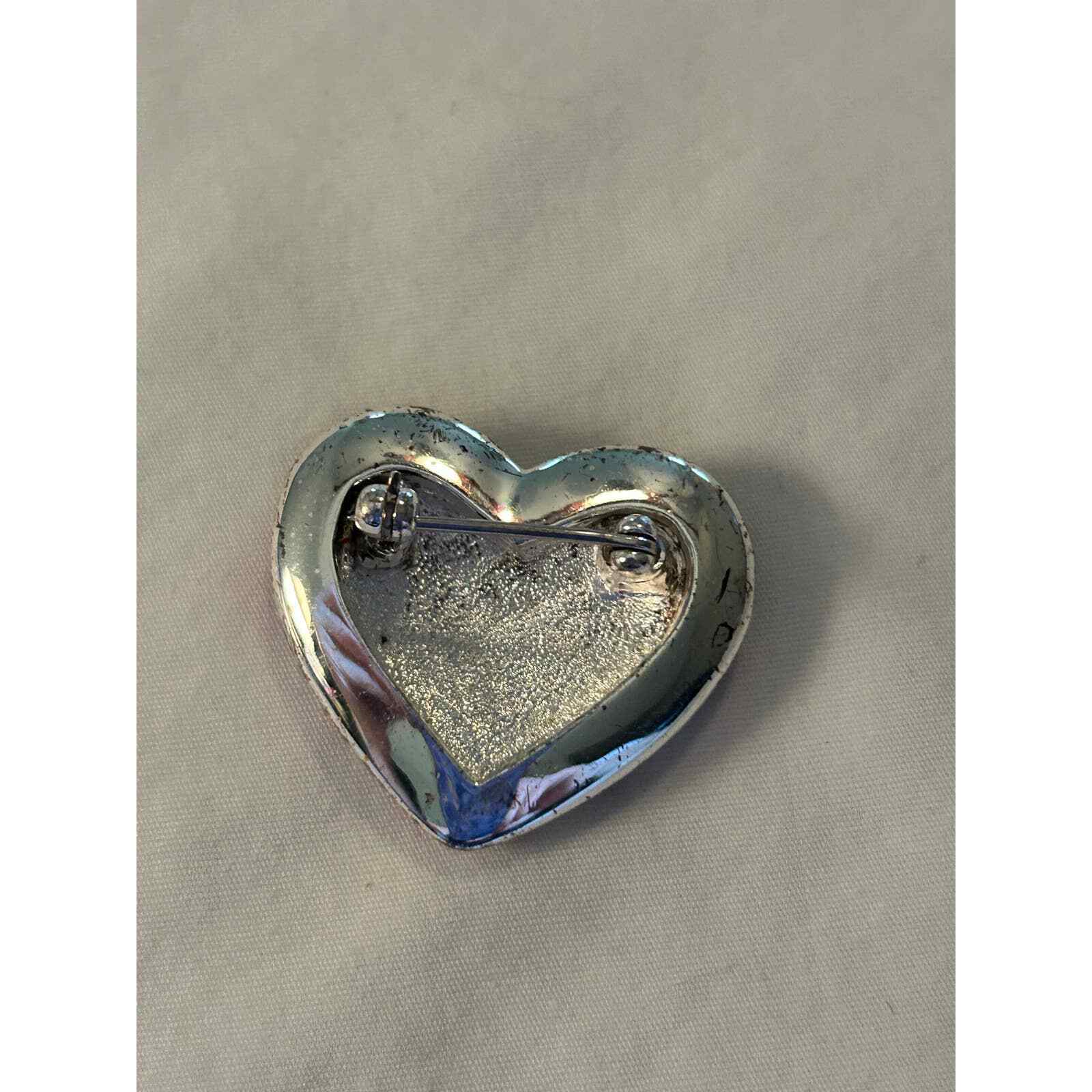 Heart pin American Flag Red White and Blue - Gem