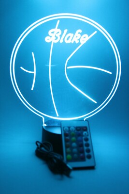 Basketball Sports Hoops Night Light Up Table Lamp LED Personalized ...