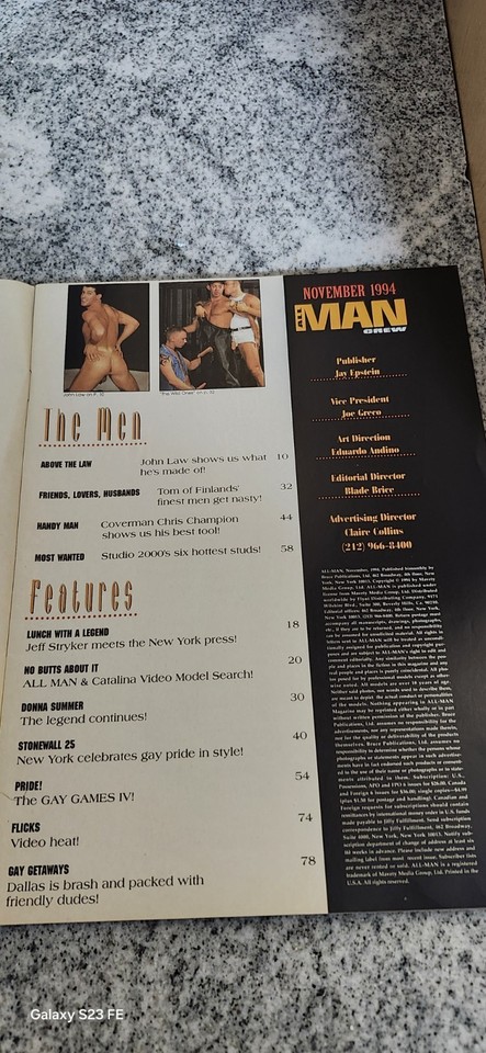 ALL MAN magazine Novembre 1994 | eBay