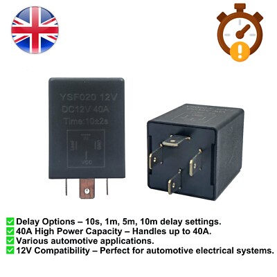 Car Time Delay Relay 12V Automotive Automatic Release 10s - 10m Light ...