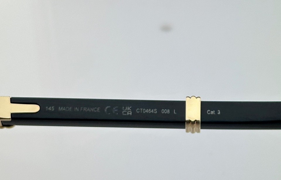 Cartier Oval Sunglasses Yellow Gold Frame Blue Wood Blue Lens CT0464S ...