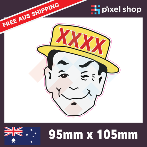 XXXX Man Winky Face Beer Can Sticker Suit Bar Camping Fishing Boat Car ...